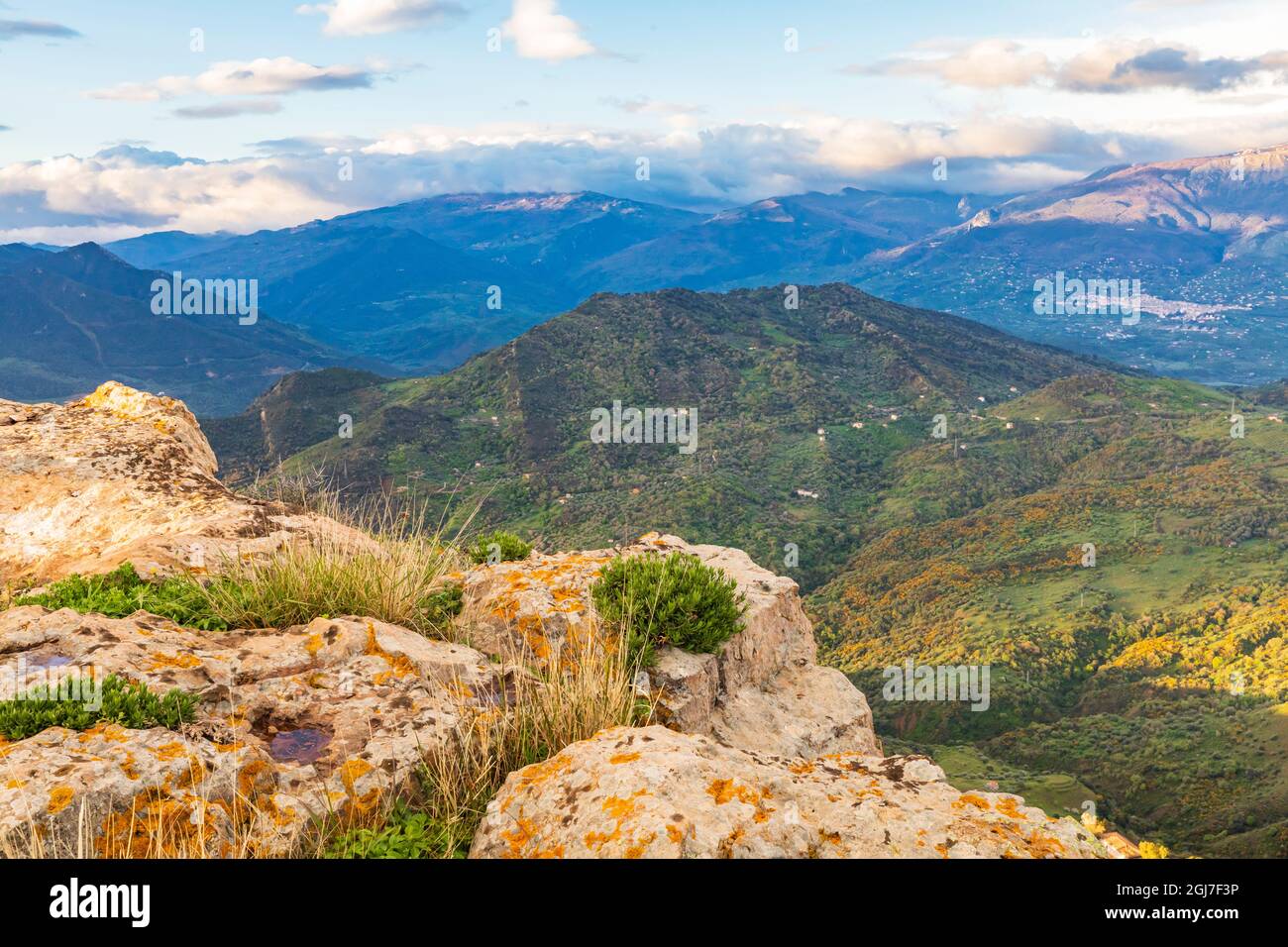 Italy, Sicily, Palermo Province, Pollina. View of the Madonie mountain ...