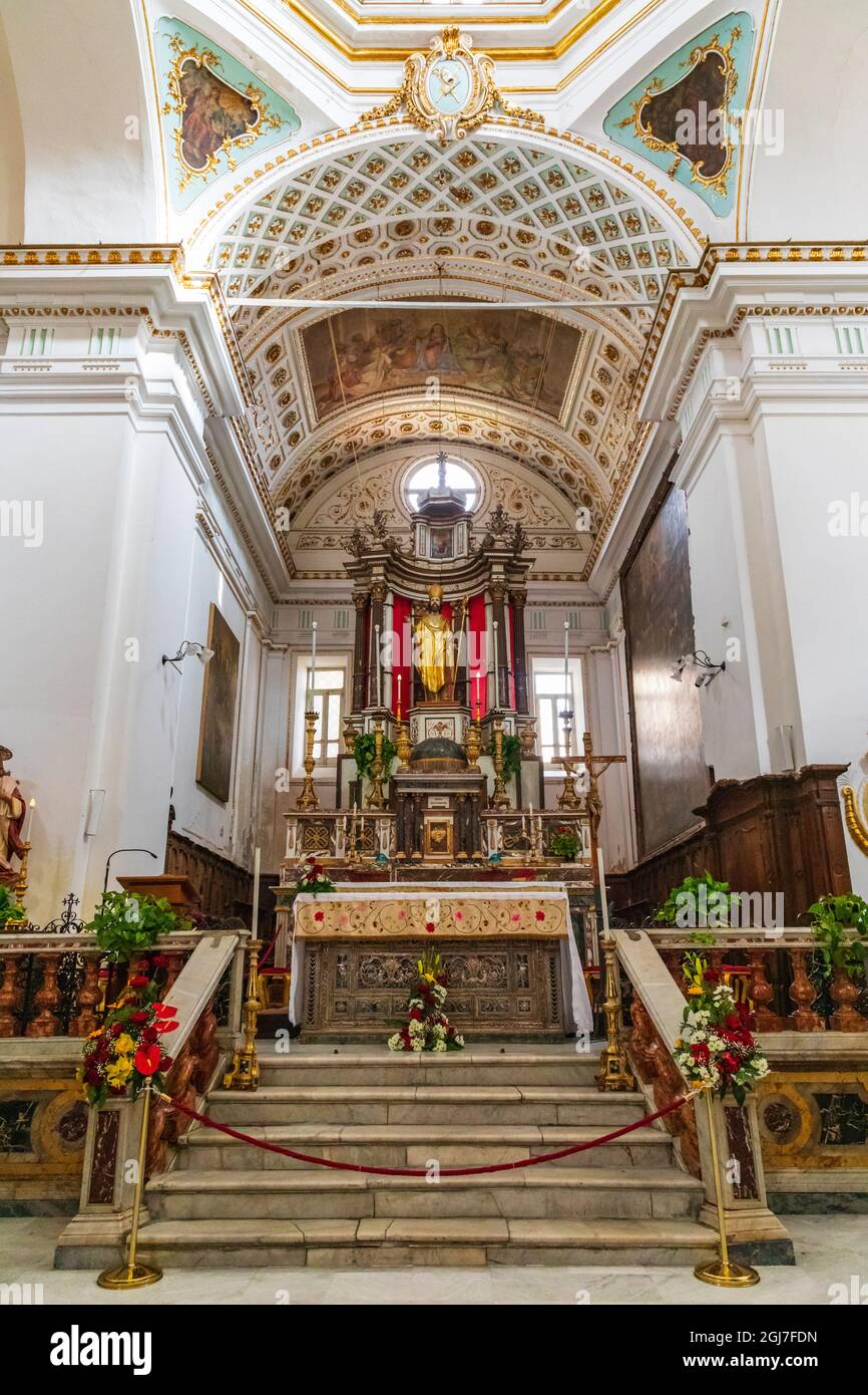 Italy, Sicily, Palermo Province, Gangi. April 12, 2019. Interior of ...