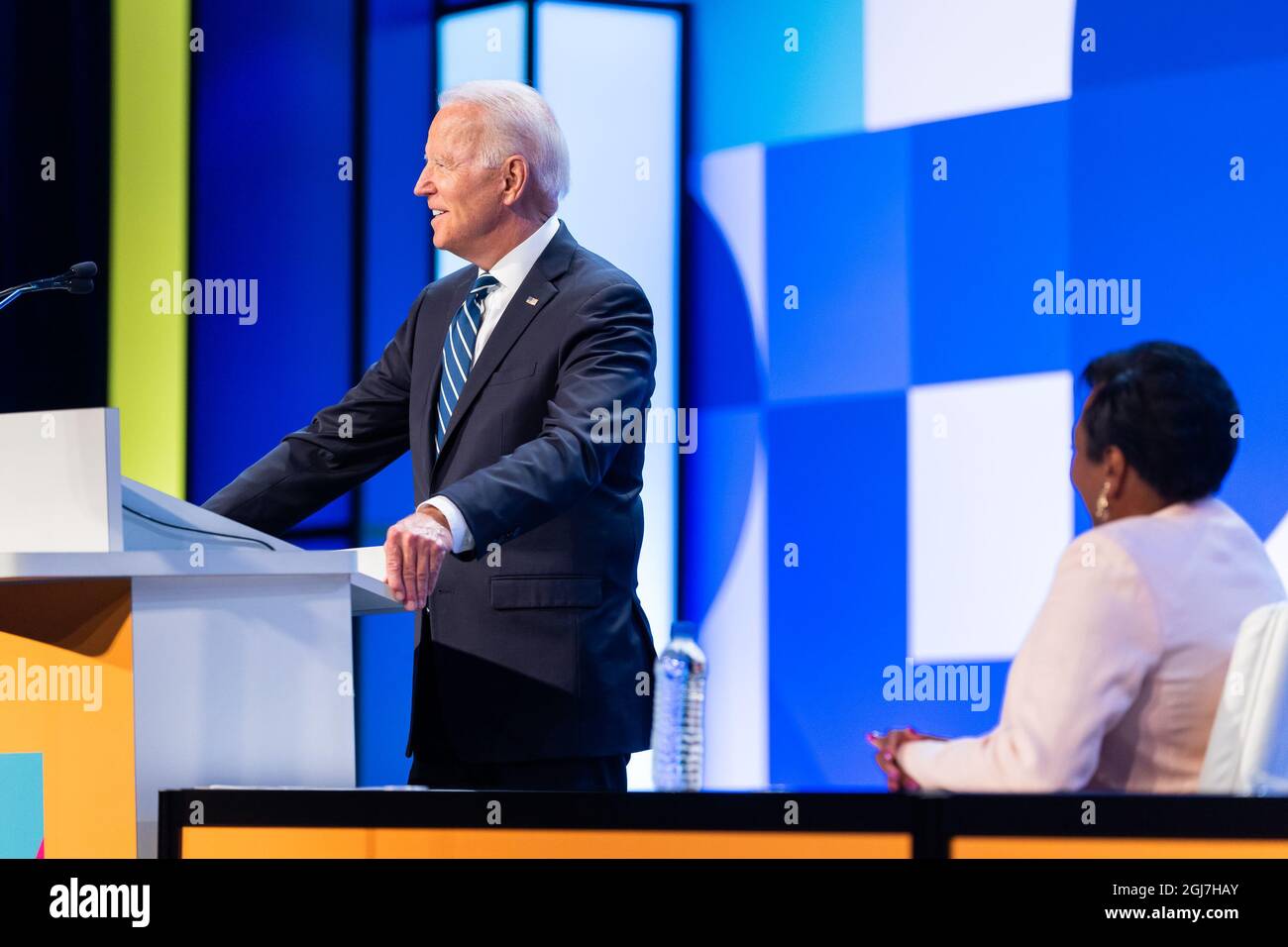 President Joe Biden, joined President of the National Education ...