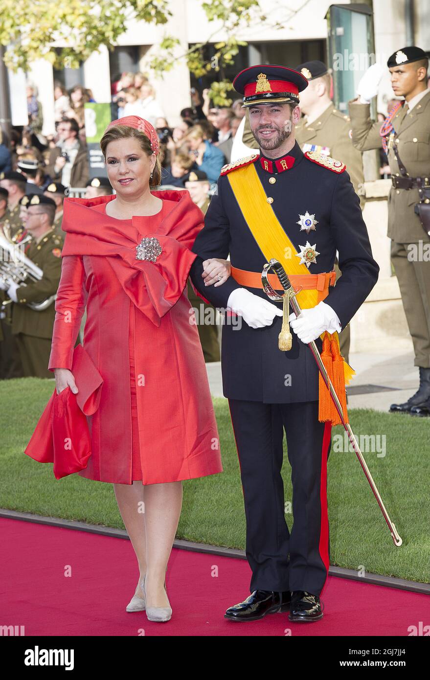 Grand Duchess Maria Teresa and Crown Prince Guillaume of Luxembourg at ...