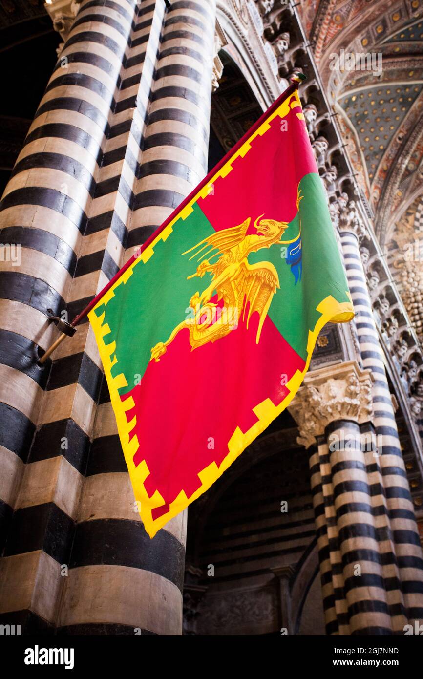 Italy, Siena, flag in Duomo cathedral Stock Photo - Alamy