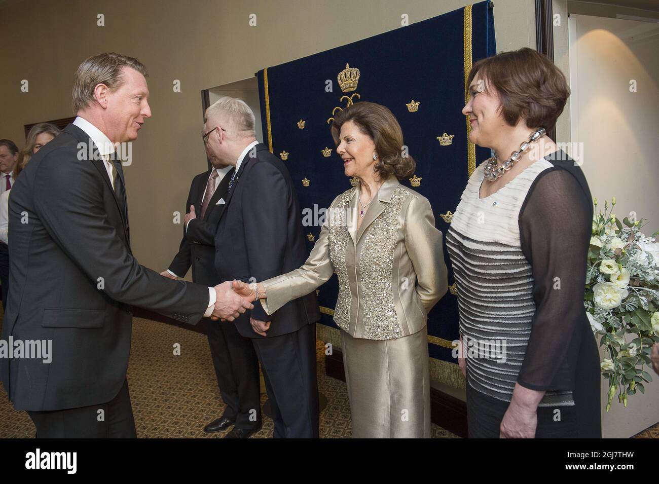 King Carl Gustaf and Queen Silvia of Sweden, here greeting Ericsson's ...