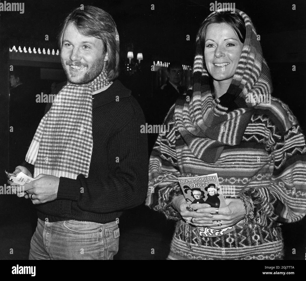 Members of the Swedish pop group ABBA, Benny Andersson and Anni-Frid ...