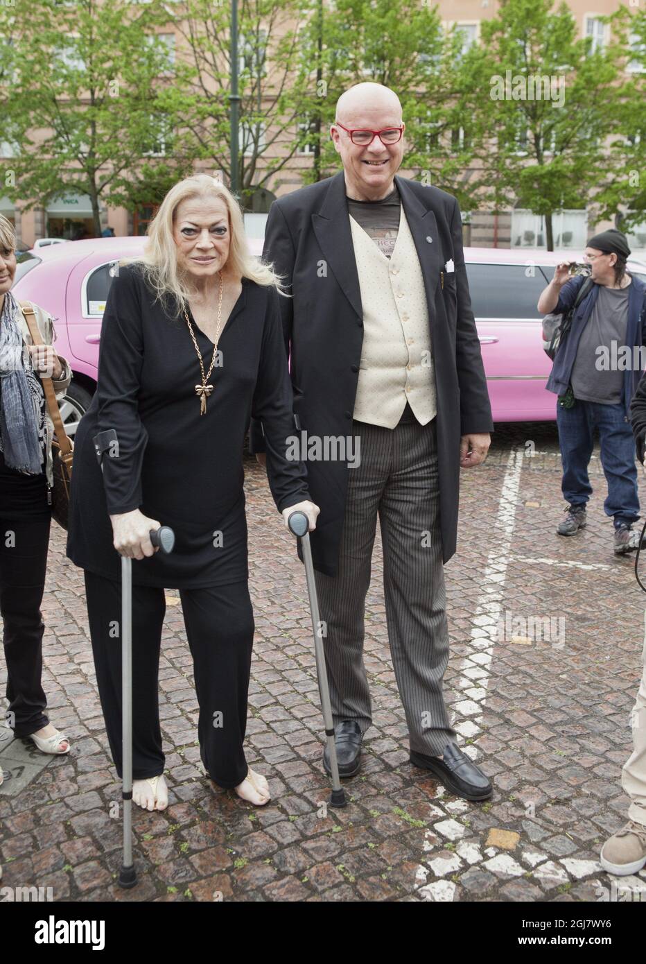 Swedish '50s movie legend Anita Ekberg at the opening of a boule ...