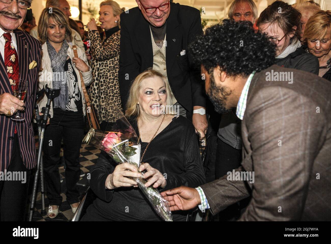 Swedish '50s movie legend Anita Ekberg at the opening of a boule ...
