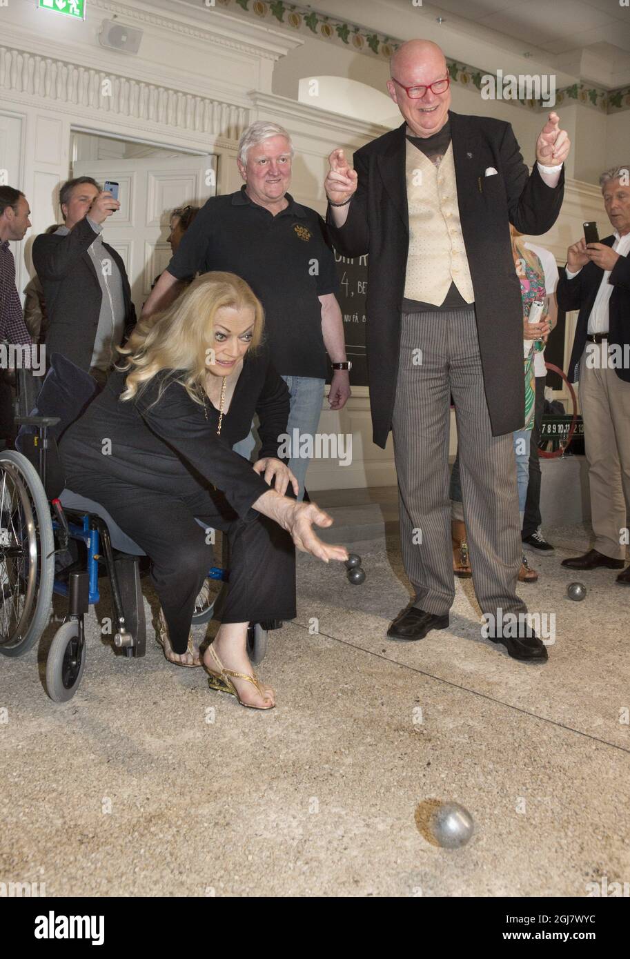 Swedish '50s movie legend Anita Ekberg at the opening of a boule ...