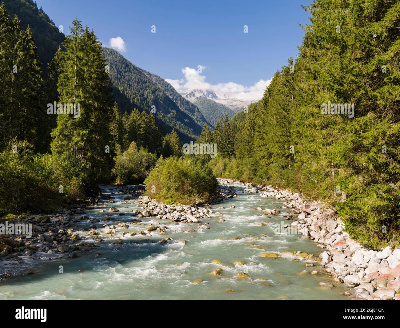 River Sarca. Val di Genova in the Parco Naturale Adamello, Brenta ...