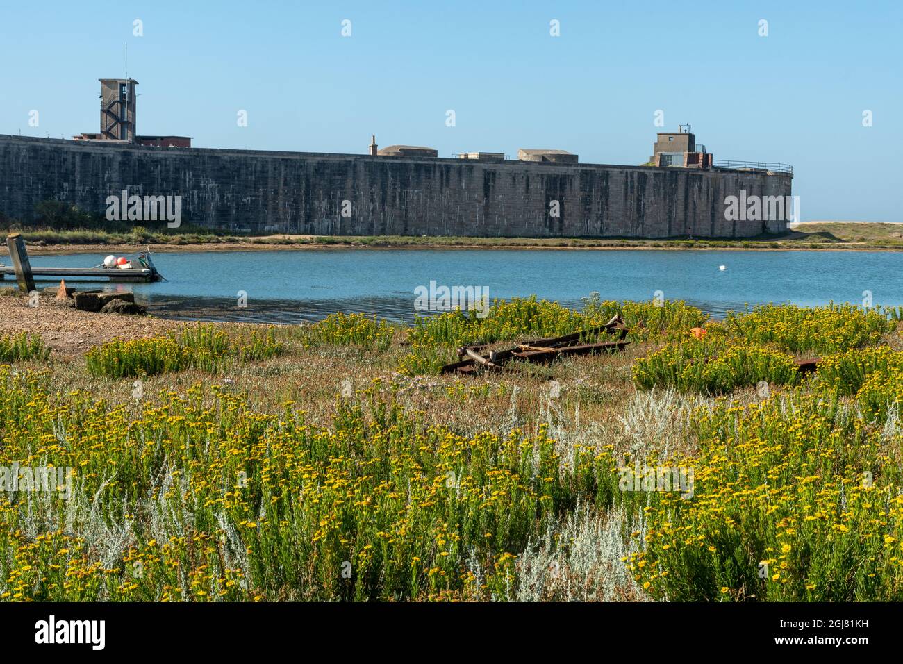 View of Hurst Castle, an artillery fort established by Henry VIII on ...