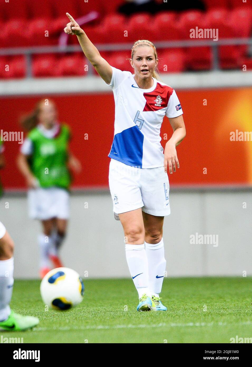 Netherland's Anouk Hoogendijk gestures during the UEFA Women's EURO ...