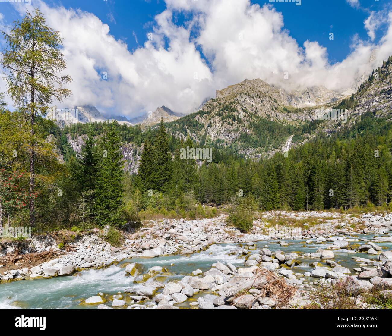 River Sarca. Val di Genova in the Parco Naturale Adamello, Brenta ...