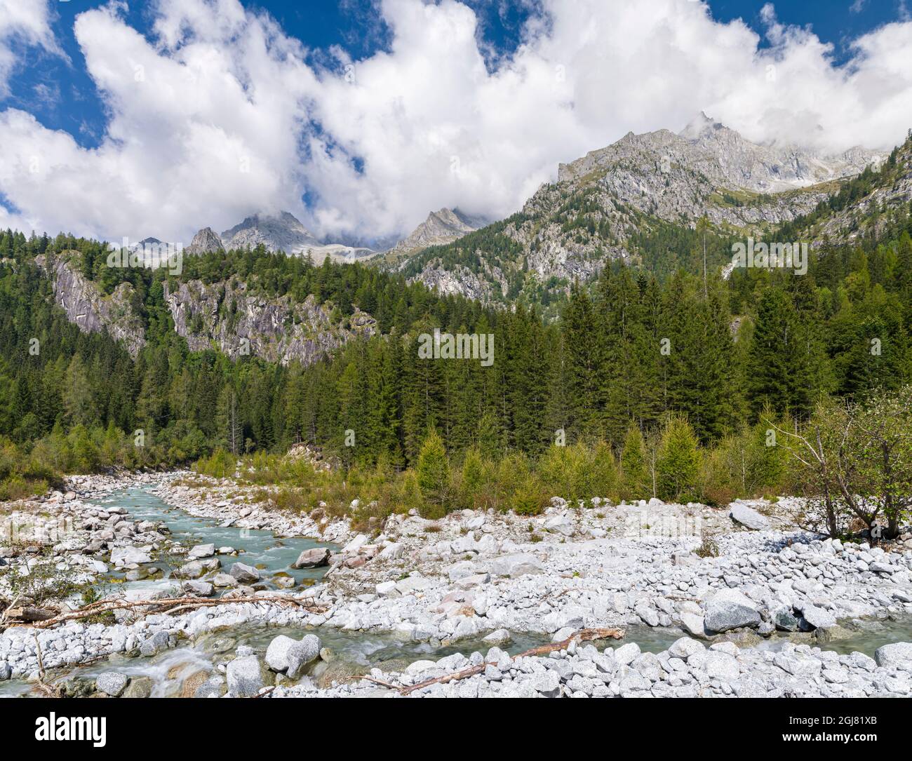 River Sarca. Val di Genova in the Parco Naturale Adamello, Brenta ...