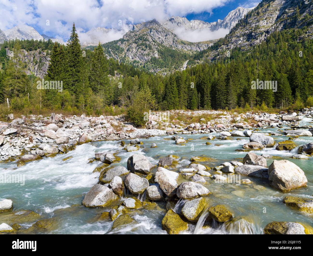 River Sarca. Val di Genova in the Parco Naturale Adamello, Brenta ...