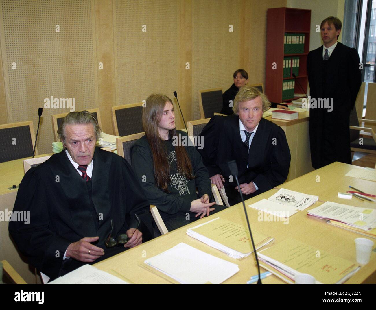 Varg Vikernes, standing trial for the murder of Oystein Aarseth and ...