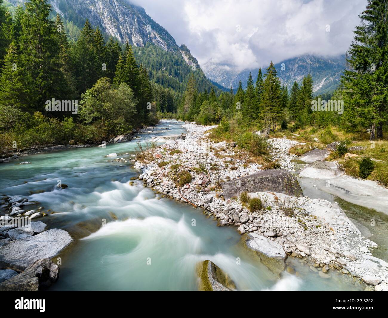 River Sarca. Val di Genova in the Parco Naturale Adamello, Brenta ...