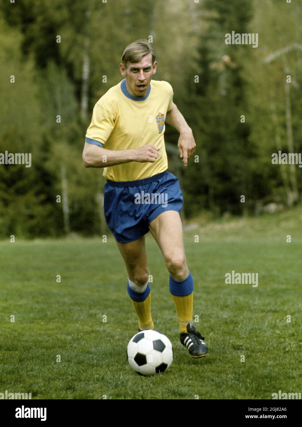 YSTAD 1973-05-21 Soccer player Bo Larsson during a training with the ...