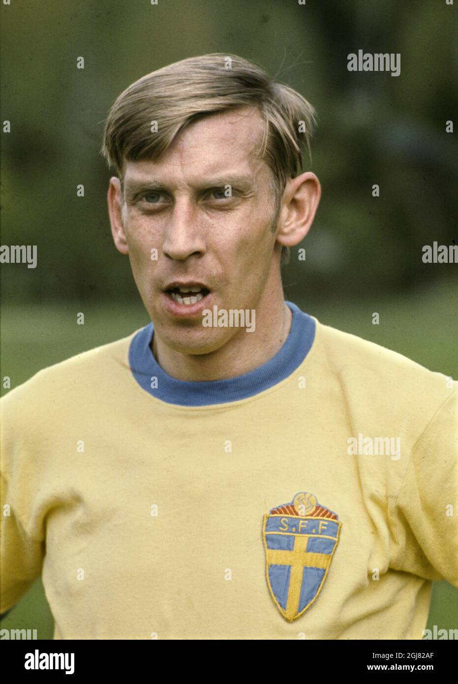 YSTAD 1973-05-21 Soccer player Bo Larsson portrait during a workout ...