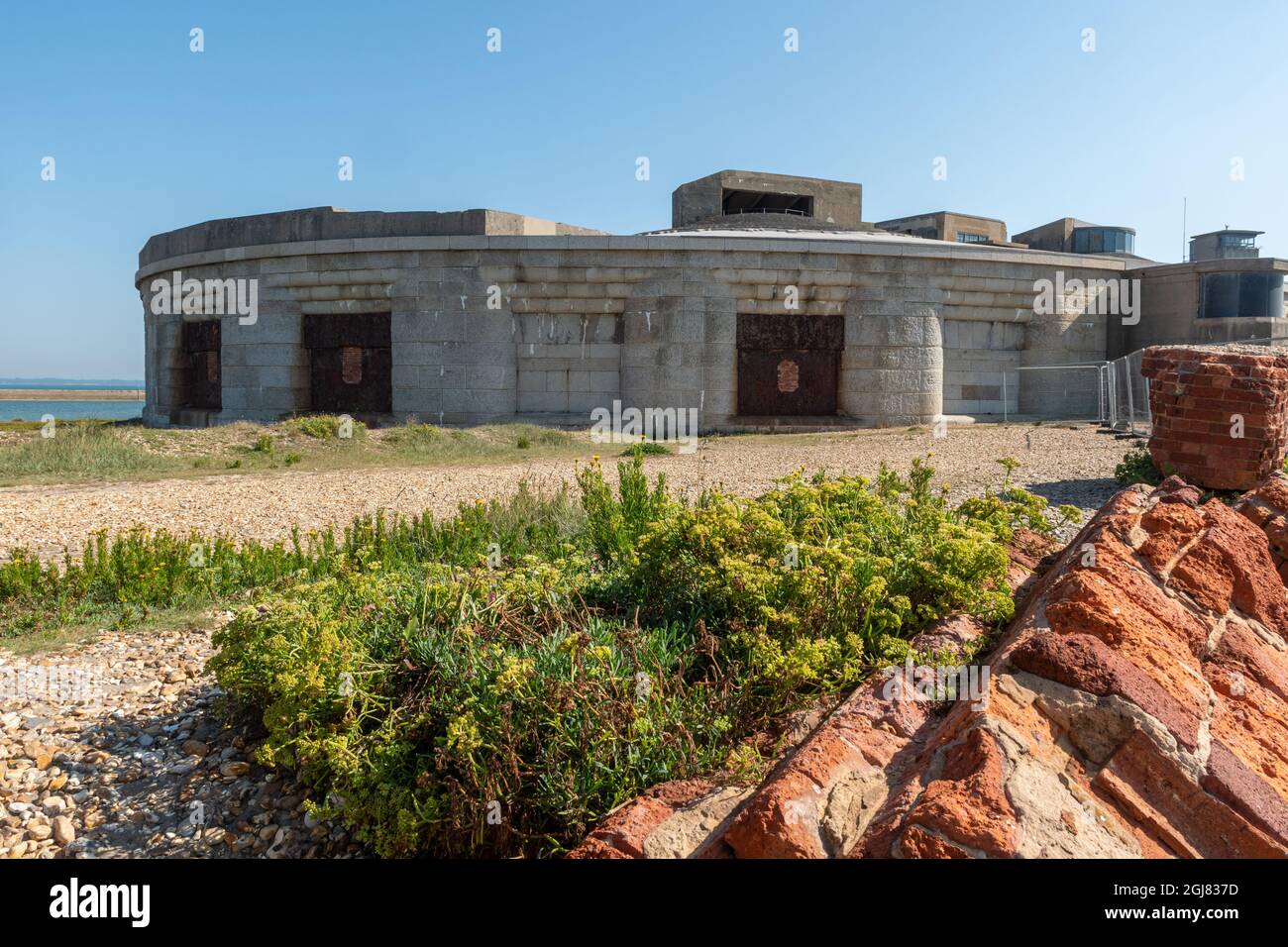 View of Hurst Castle, an artillery fort established by Henry VIII on ...
