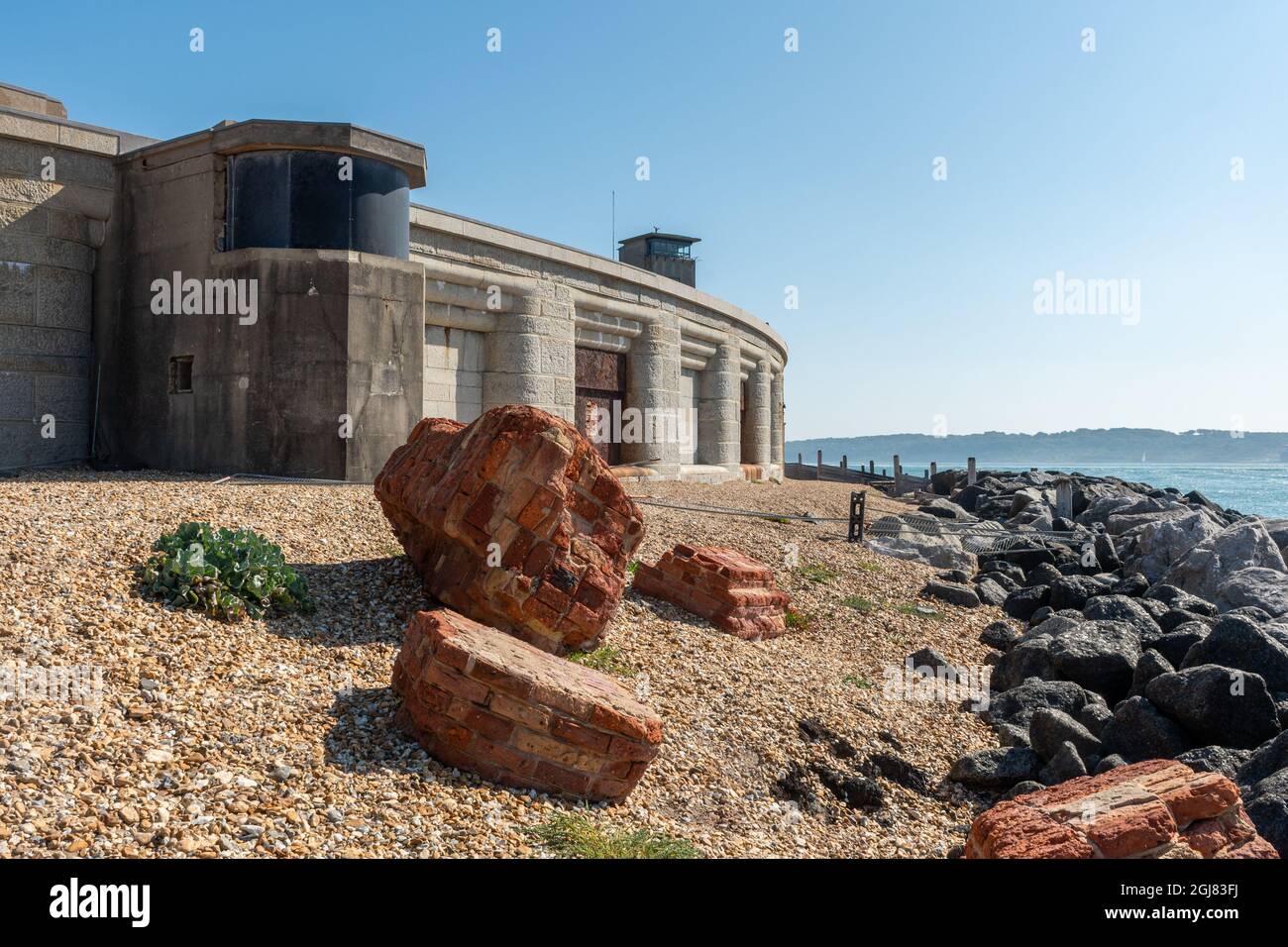 View of Hurst Castle, an artillery fort established by Henry VIII on ...