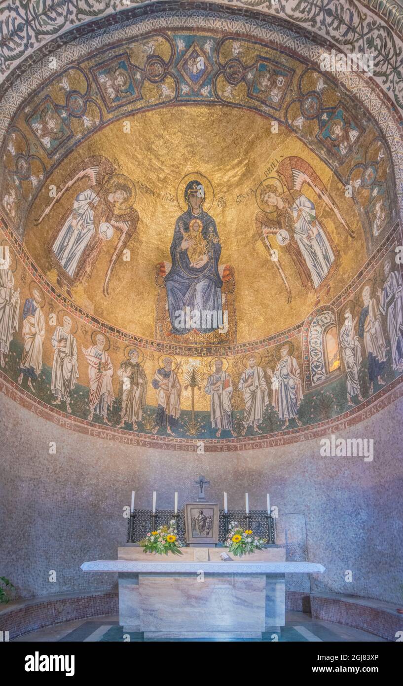 Italy, Trieste, Trieste Cathedral Mosaics. These mosaics in the Byzantine style were created in ...