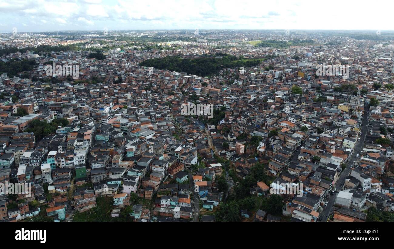 salvador, bahia, brazil - september 9, 2021: aerial view of popular ...