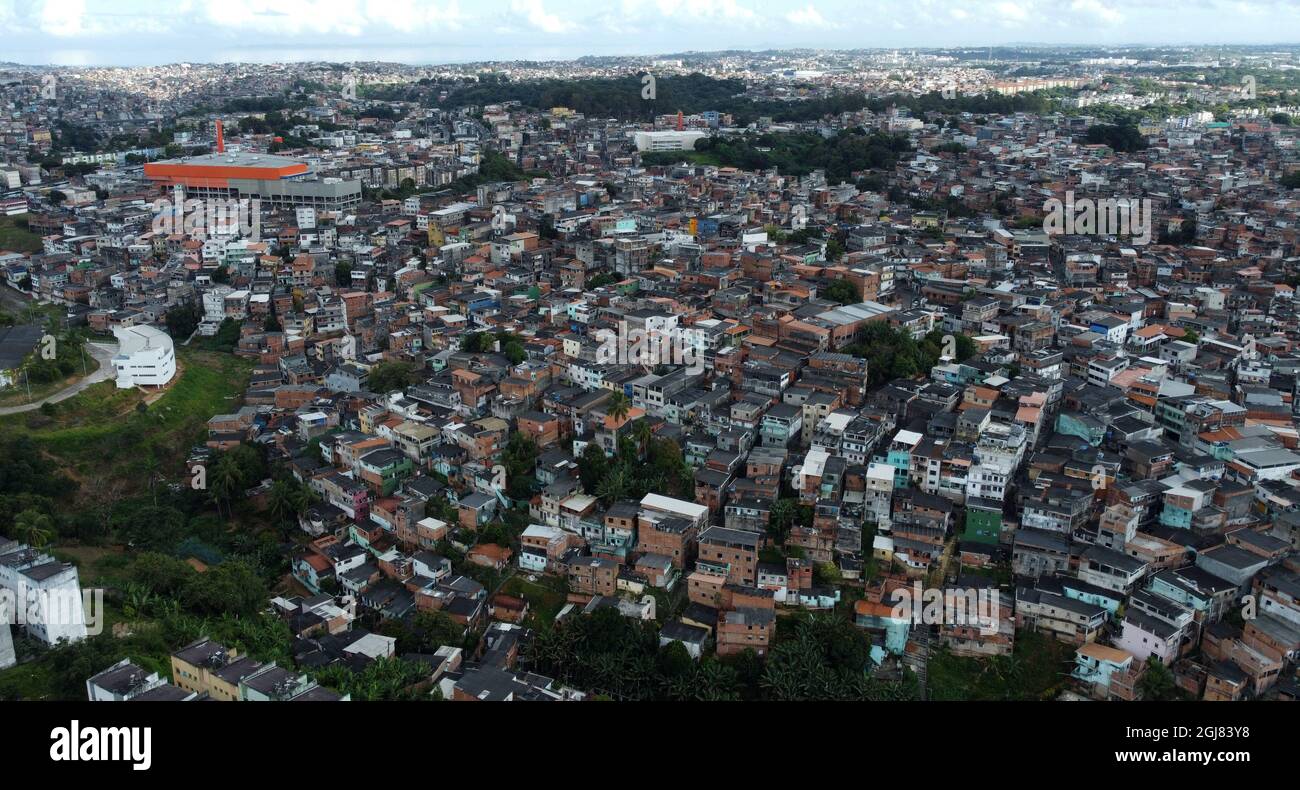 salvador, bahia, brazil - september 9, 2021: aerial view of popular ...