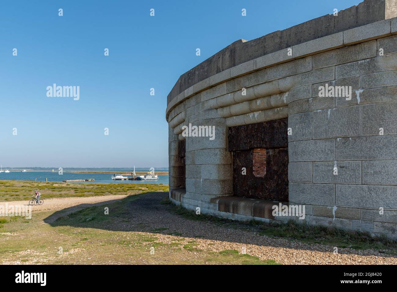 View of Hurst Castle, an artillery fort established by Henry VIII on ...