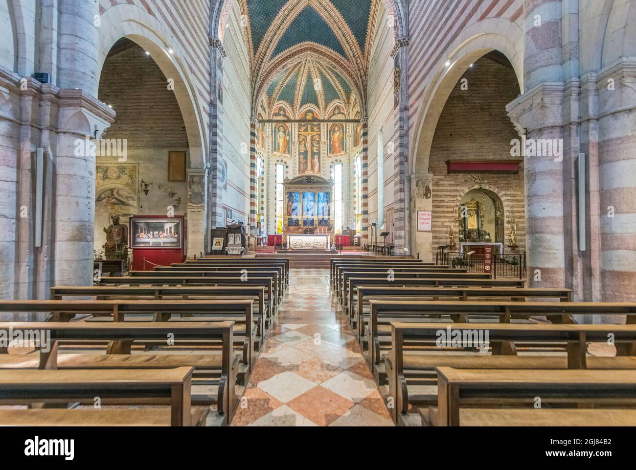 Italy, Verona. Basilica of San Zeno Maggiore completed in the 14th ...