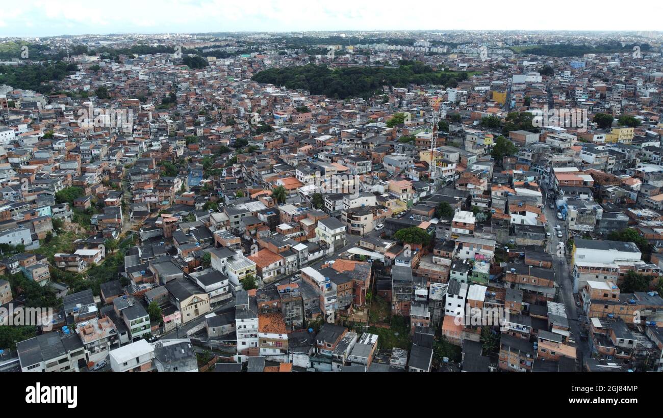 salvador, bahia, brazil - september 9, 2021: aerial view of popular ...