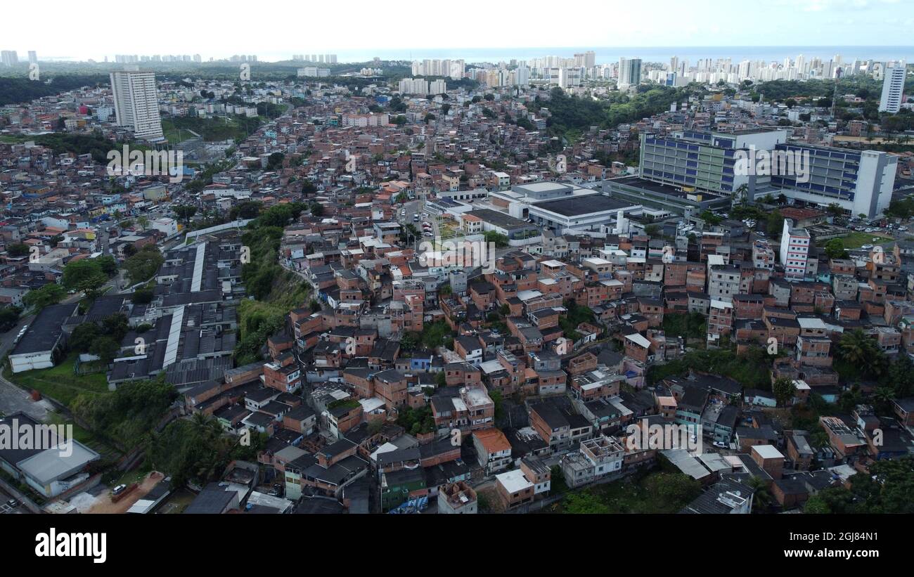 salvador, bahia, brazil - september 9, 2021: aerial view of popular ...