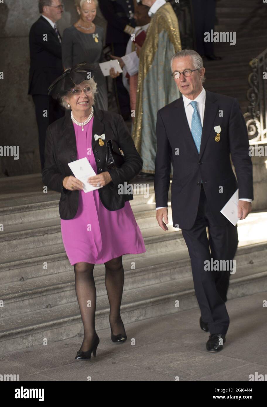 STOCKHOLM 20130915 Princess Christina and Tord Magnuson leave the Te ...
