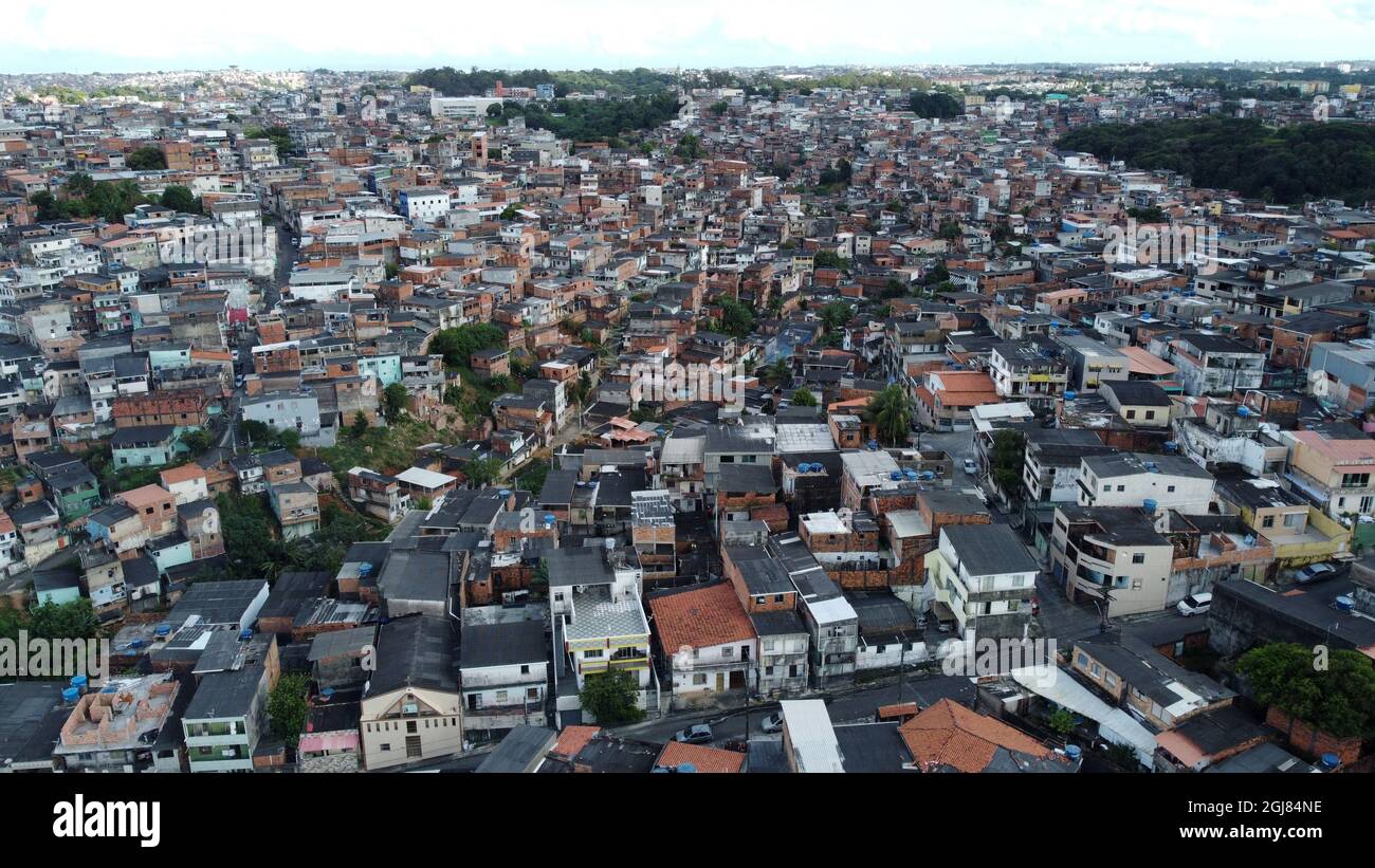 salvador, bahia, brazil - september 9, 2021: aerial view of popular ...