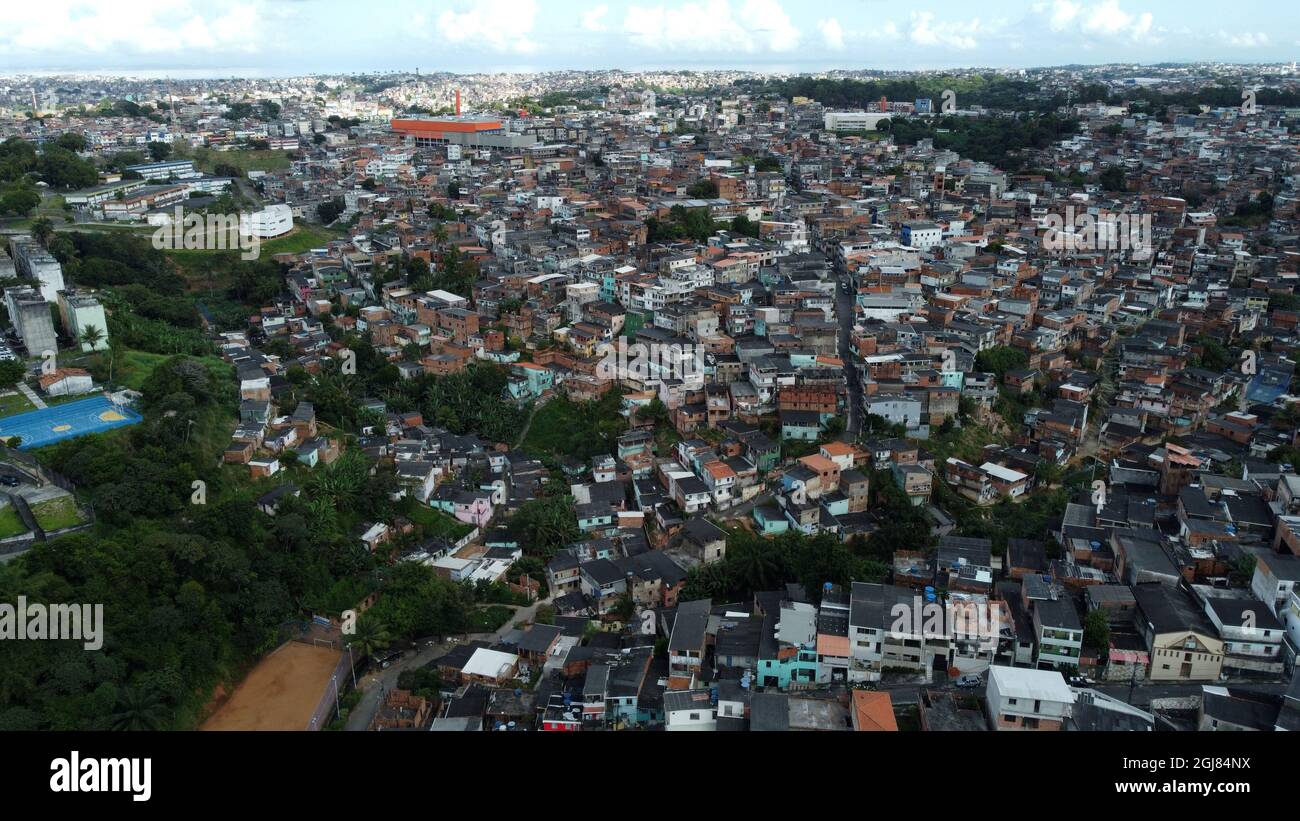 salvador, bahia, brazil - september 9, 2021: aerial view of popular ...