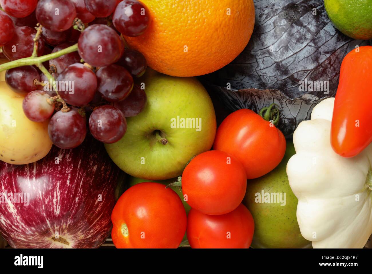 Set of different vegetables and fruits, close up Stock Photo - Alamy