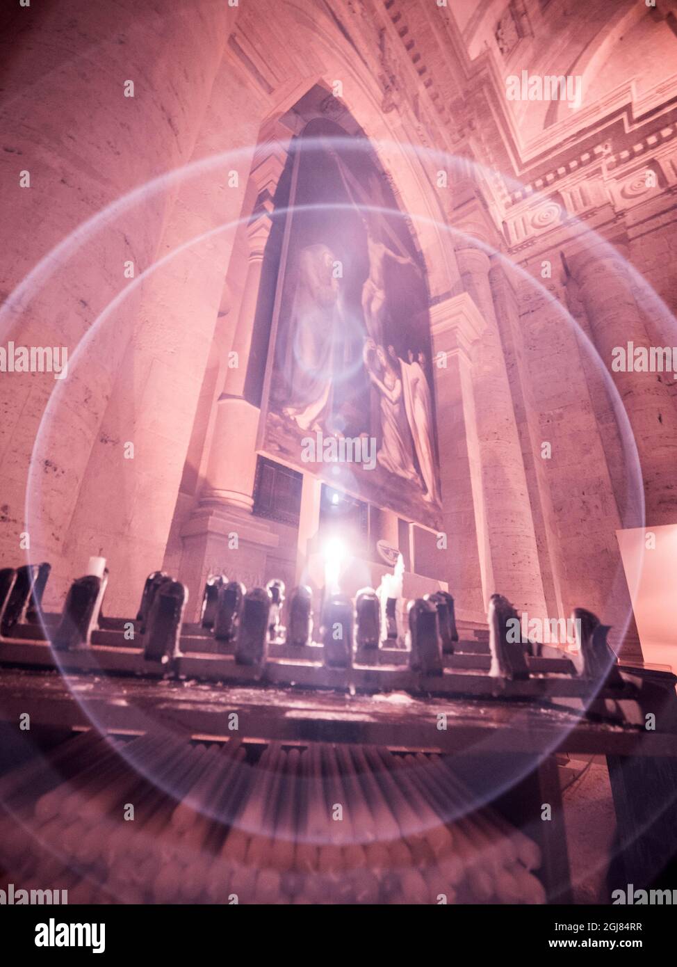 Italy, Montepulciano. Infrared image of the interior of San Biaggio ...