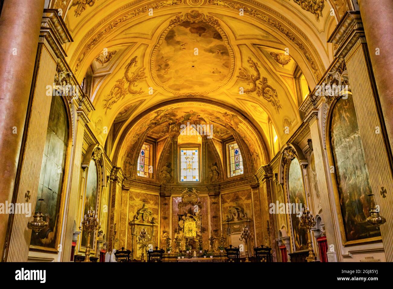 Stained glass, Basilica of Saint Mary Angels and Martyrs, Rome, Italy ...