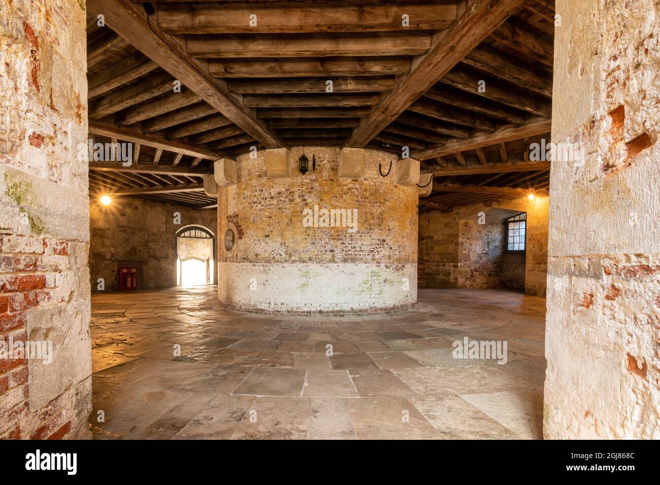 Interior of Hurst Castle keep, an artillery fort established by Henry ...