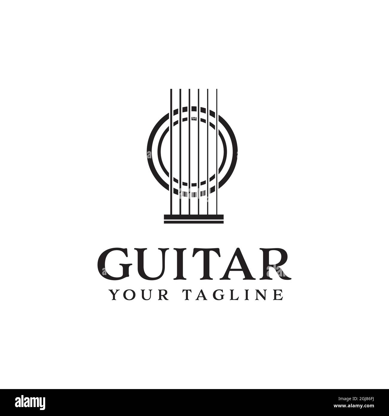 abstract guitar logo isolated on white background vector design Stock ...