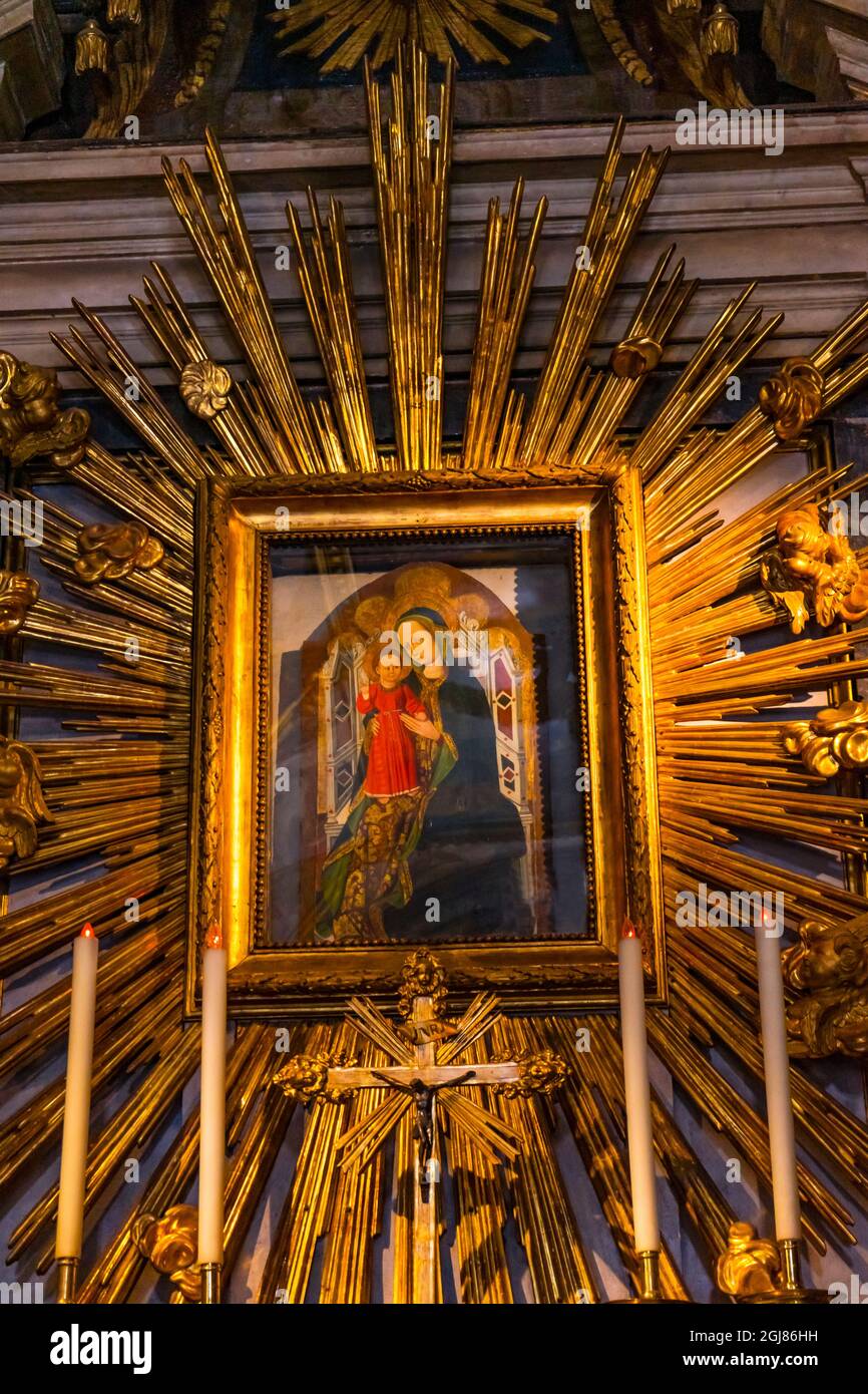 Saint Mary Painting Basilica Saint Maria in Trevio, Rome, Italy. Church ...