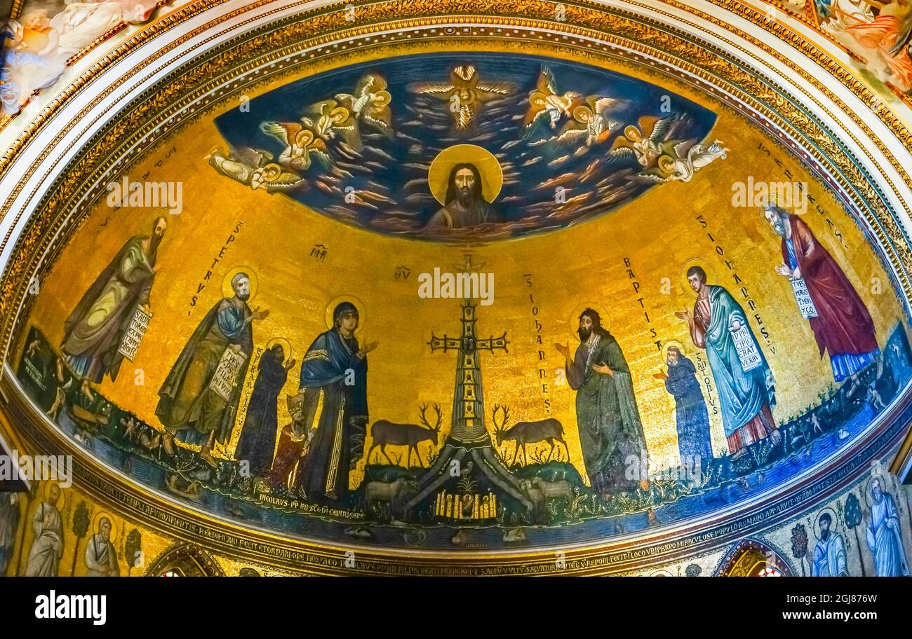 Jesus Mosaic Basilica di San Giovanni in Laterano, Rome, Italy. Built ...