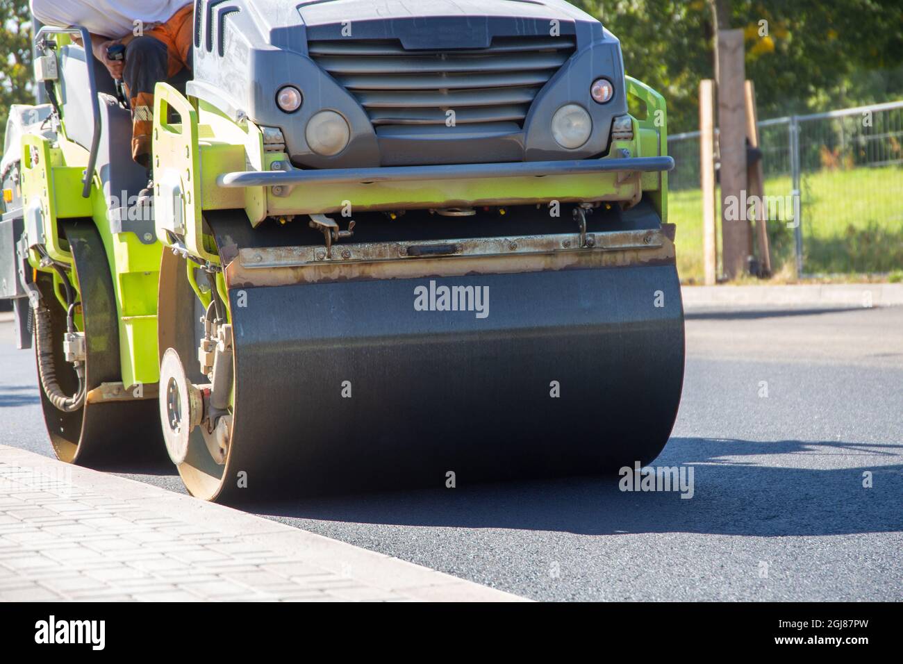 Tandem roller in use. A tandem roller is often used as the last ...
