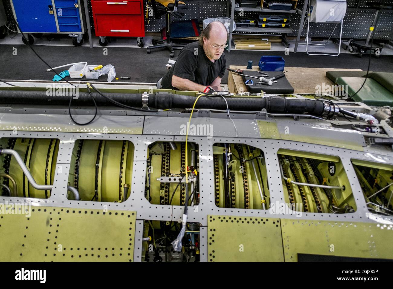 LINKOPING 2013-09-26 Saab's factory in Linkoping, hundreds of people ...