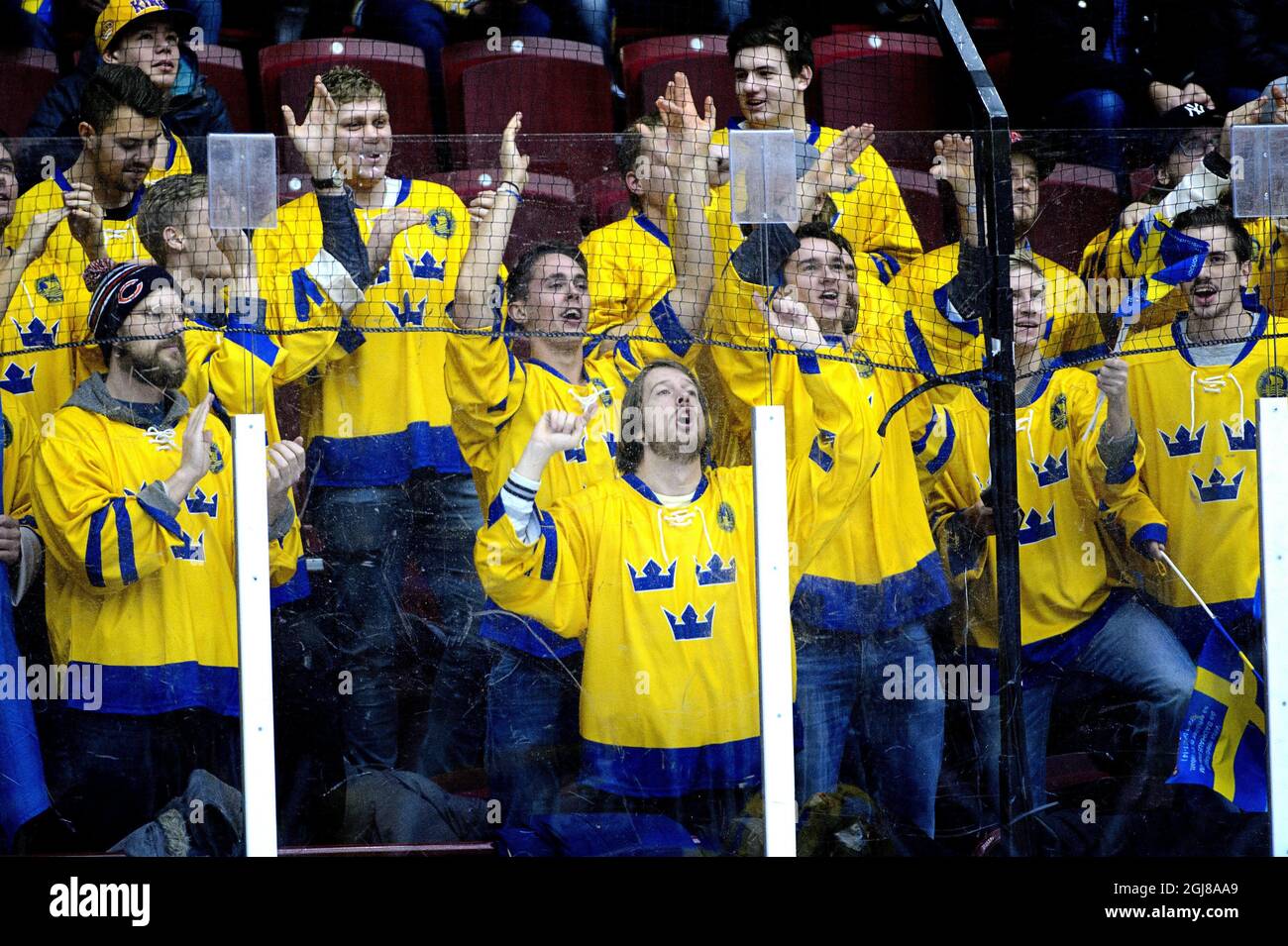 Sweden fans cheer on team hi-res stock photography and images - Alamy