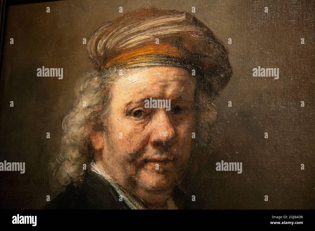 Europe, Netherlands, The Hague. Self-portrait of Rembrandt. (Editorial ...
