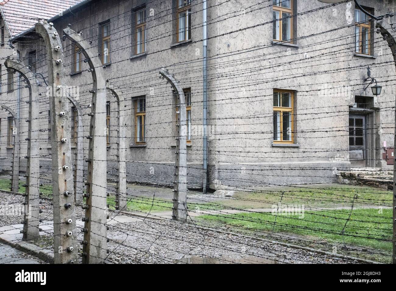 One of the many buildings used to house prisoners in the Auschwitz ...