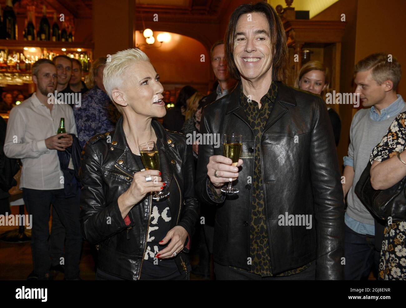 STOCKHOLM 2014-04-08 Swedish pop singer-songwriters Per Gessle (left ...