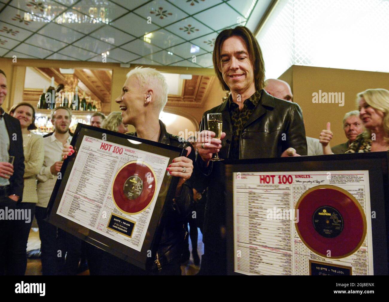 STOCKHOLM 2014-04-08 Swedish pop singer-songwriters Per Gessle (left ...