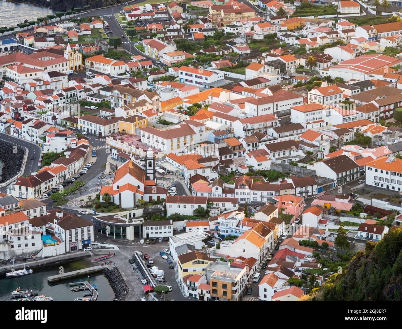 Velas, the main town on Sao Jorge Island, Azores, Portugal Stock Photo ...