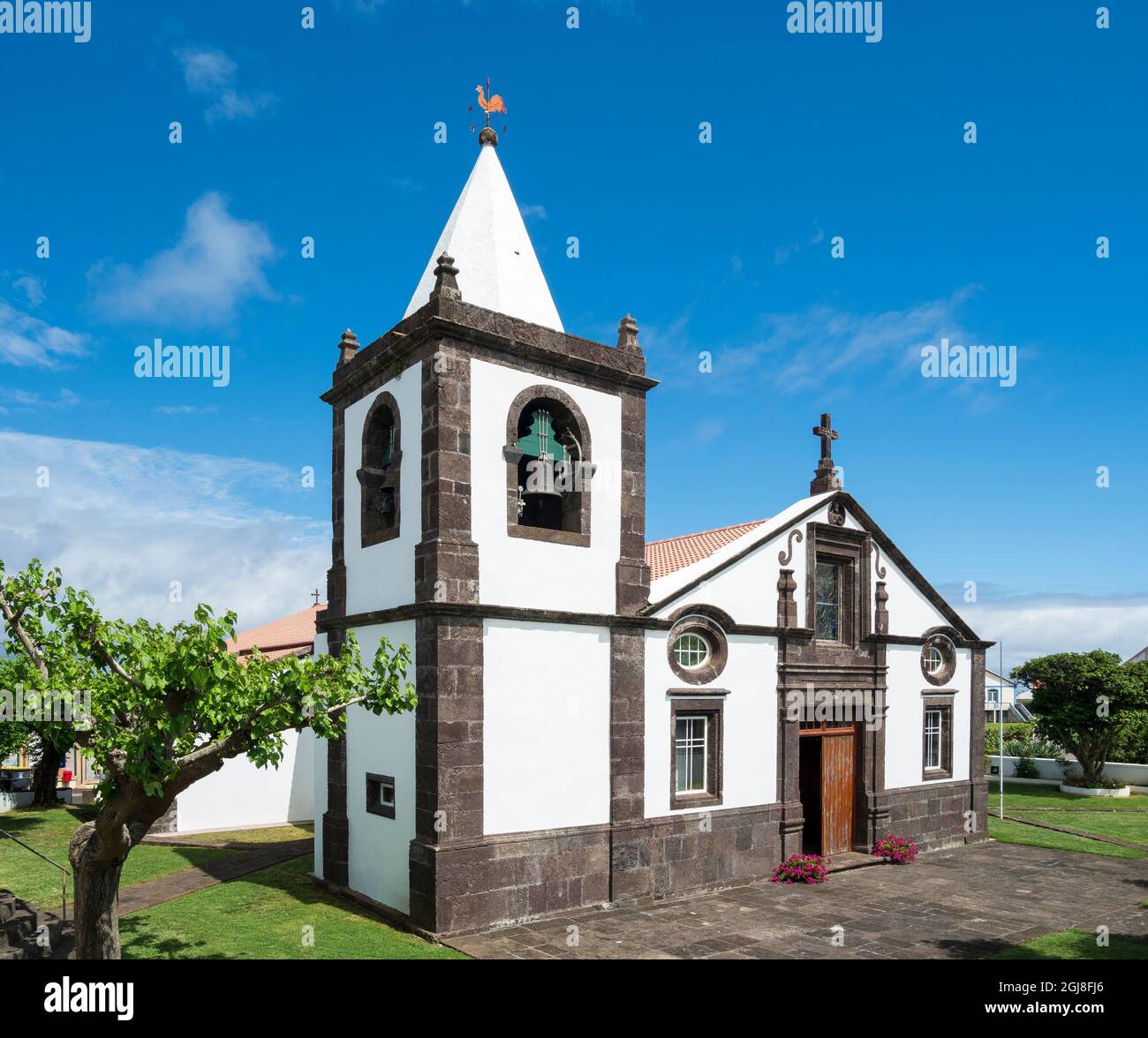 Church in Topo. Sao Jorge Island in the Azores, an autonomous region of ...