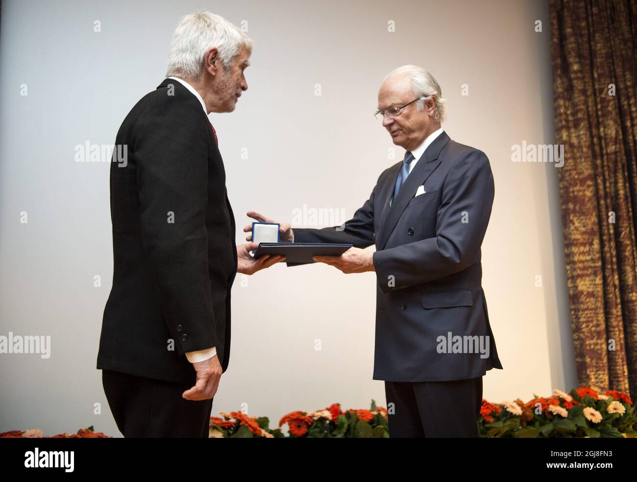 STOCKHOLM 2014-05-06 King Carl Gustaf is seen together with Professor ...