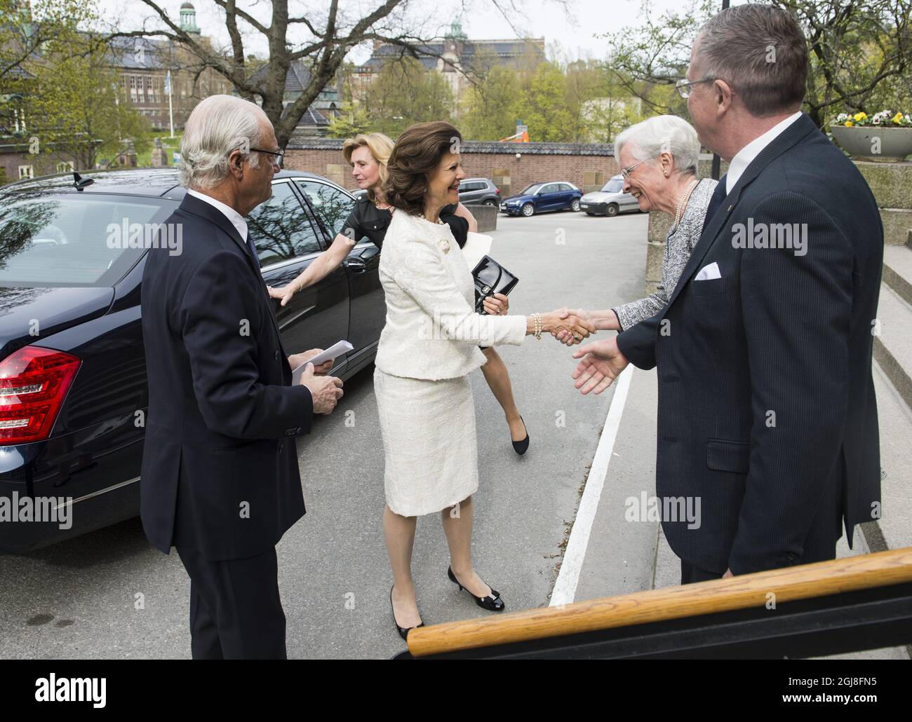 STOCKHOLM 2014-05-06 King Carl Gustaf and Queen Silvia are seen ...